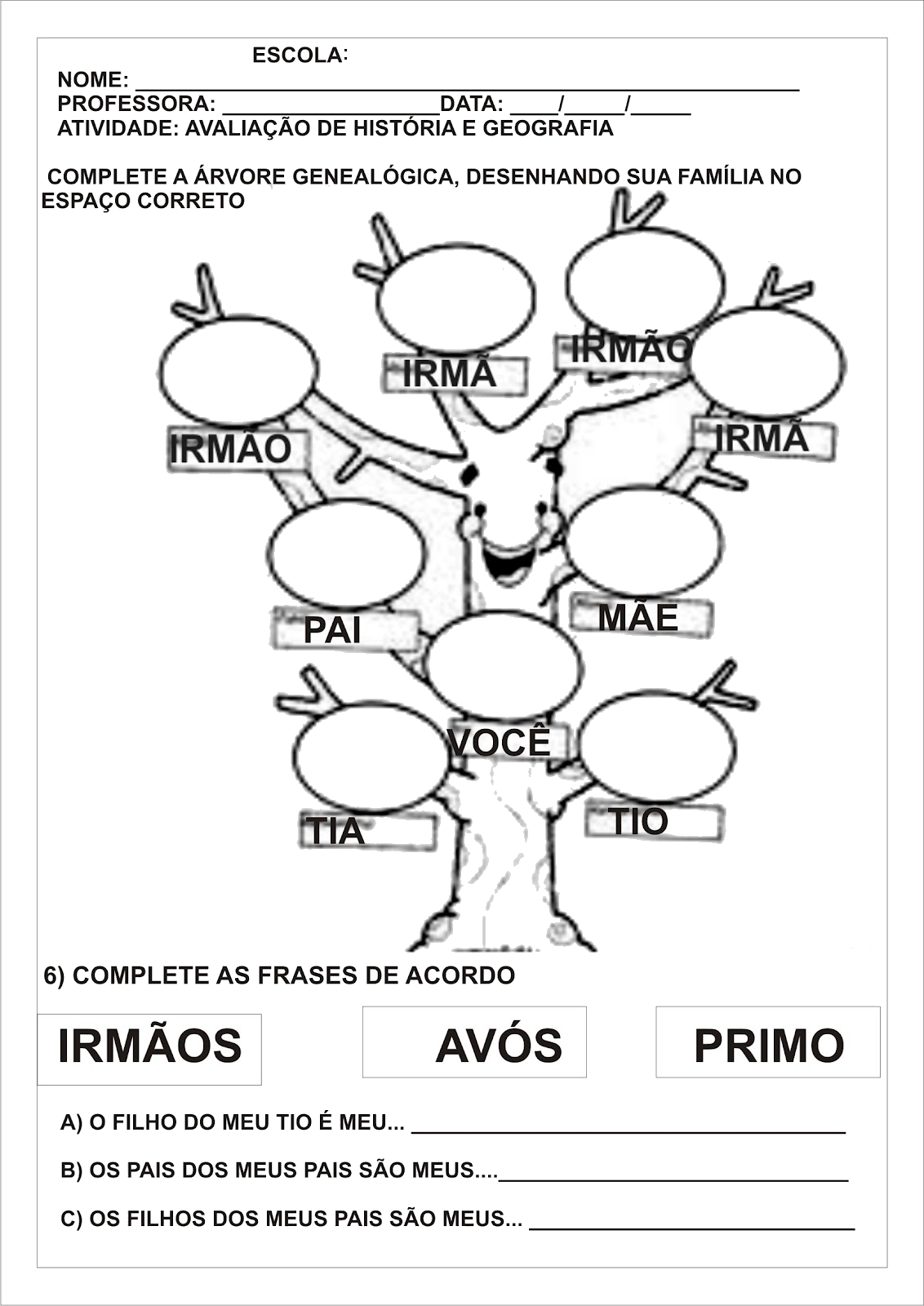 Atividades de História 1º Ano